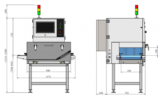 Unicomp Food X Ray Inspection System Auto Rejector For Dry Pack Food ...